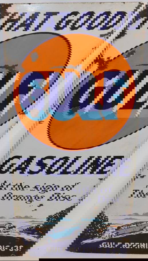 That Good Gulf Gasoline Ssp Porcelain Roadside Lighthouse Sign Auction