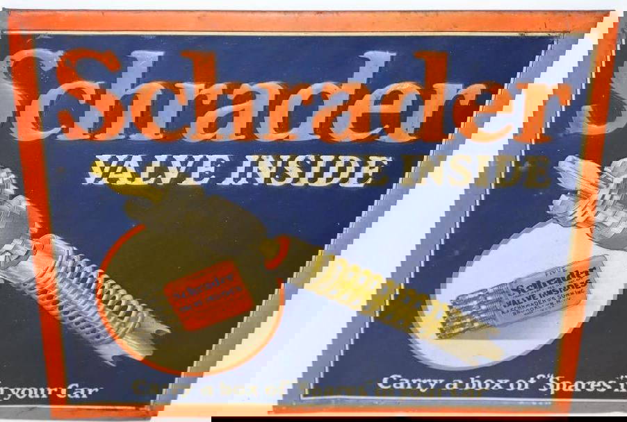 Embossed Schrader Valve Inside Toc Hanger Sign Auction