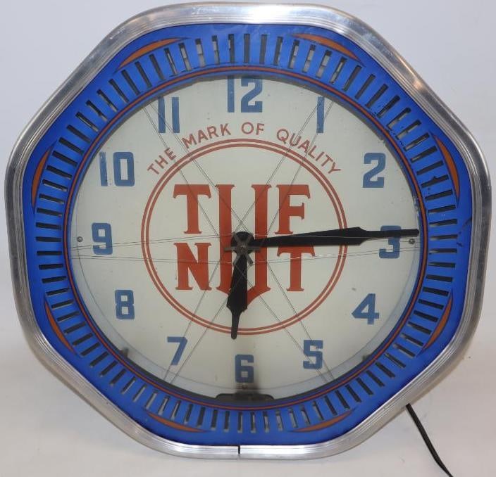 Tuf Nut Workwear Neon Spinner Advertising Clock Auction