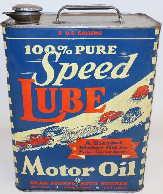 Speed Lube Graphic 2 Gallon Motor Oil Can Auction