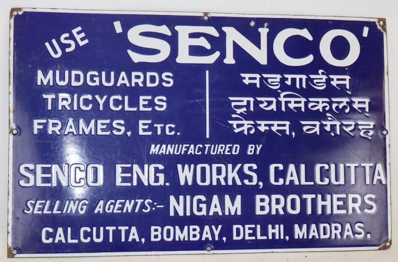 Senco Engine Works Calcuta Single Sided Porcelain Advertising Sign ...