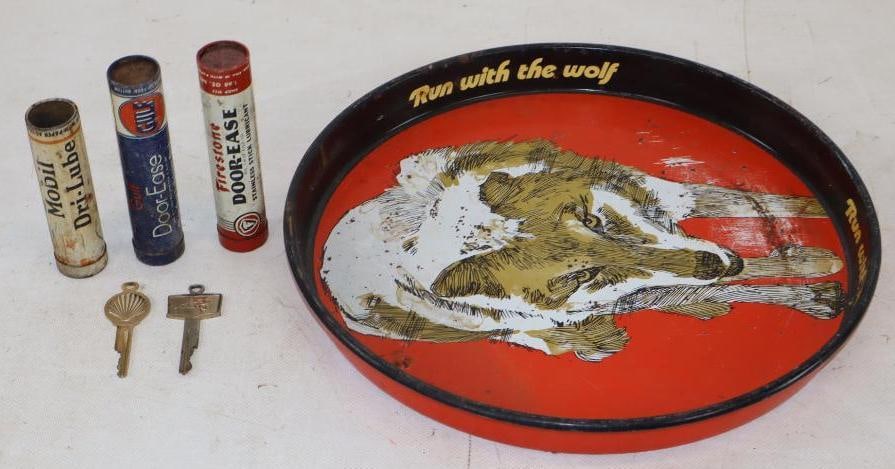 Group Of 6 Gulf, Mobil, Firestone, Shell & Wolfshead Advertising Door ...