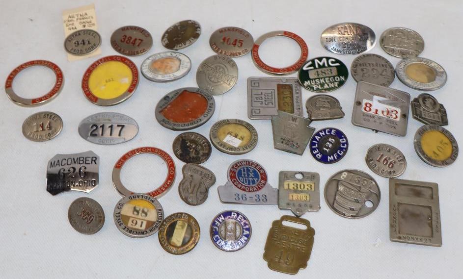 Group Of 39 Employee Pinback Badges Auction