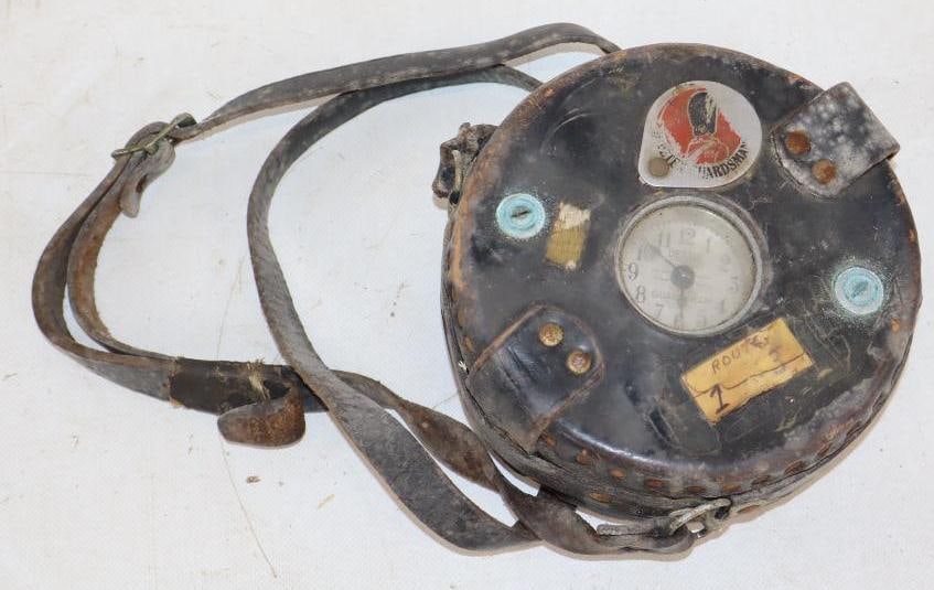 Detex Guardsman Patrol Nightwatchman Time Clock With Original Leather ...