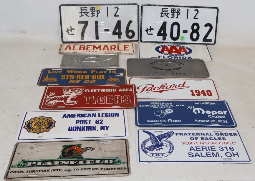 Group Of 13 Advertising Booster License Plates Auction