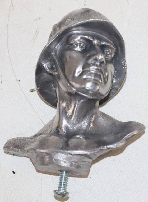 Wwii German Soldier Aluminum Recast Radiator Mascot Hood Ornament Auction