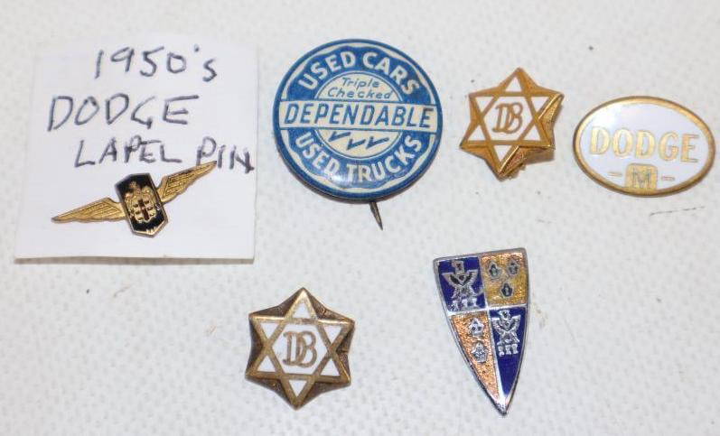 Group Of 6 Dodge Brothers Employee And Dealership Pins Auction