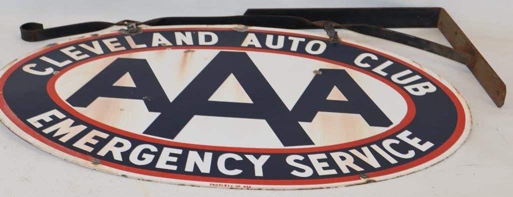 Double-sided Porcelain Aaa Cleveland Auto Club Emergency Service ...