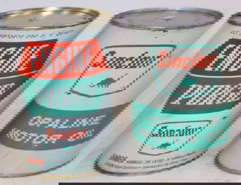 Group Of 2 Sinclair Opaline, And Engine Purge Metal Quart Oil Cans Auction