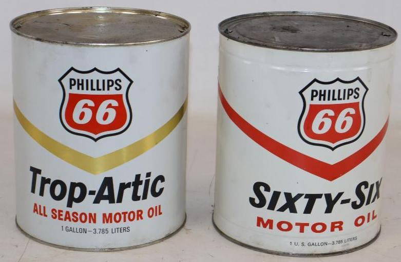 Group Of 2 Phillips 66, And Trop-arctic One Gallon Oil Cans Auction