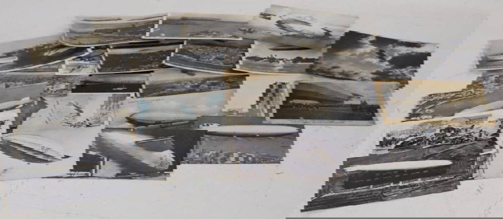 Group Of 23 Early Blimp Zeppelin Postcards Auction