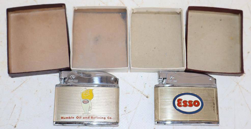 Group Of 2 Esso, Kay-cee Refillable Lighters In Original Boxes Auction