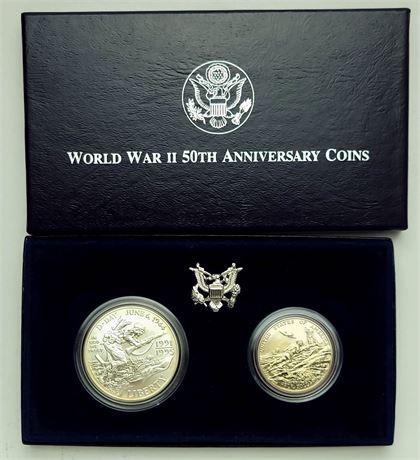 1995 World War Ii 2 Coin Commemorative Set 50th