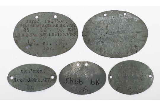 5x WW1 German Identity Discs (#0499) on Oct 21, 2021 | C & T ...