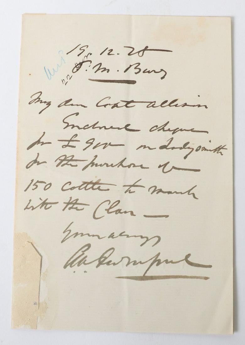 Rare Hand Written Signed Letter From Lieutenant Colonel Anthony William ...