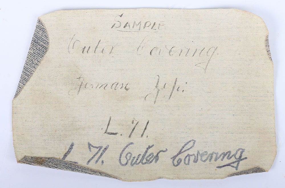 Piece Of Ww1 German Zeppelin Fabric Of L.71 Auction