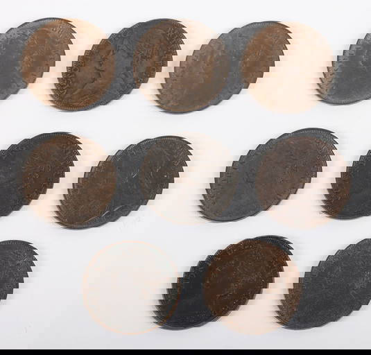 Victoria Farthing, 1890, 1885, 1875h, 1898, 1886, 1886, 1875h, 1860,