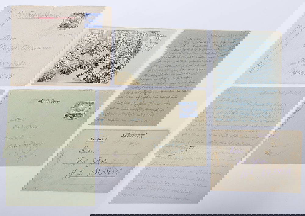 Small Collection Of Waffen-ss Field Post (ss-feldpost) And Postcards ...