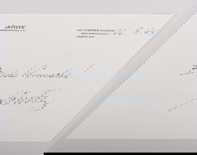 Original Ink Signature Of Grossadmiral Karl Dönitz