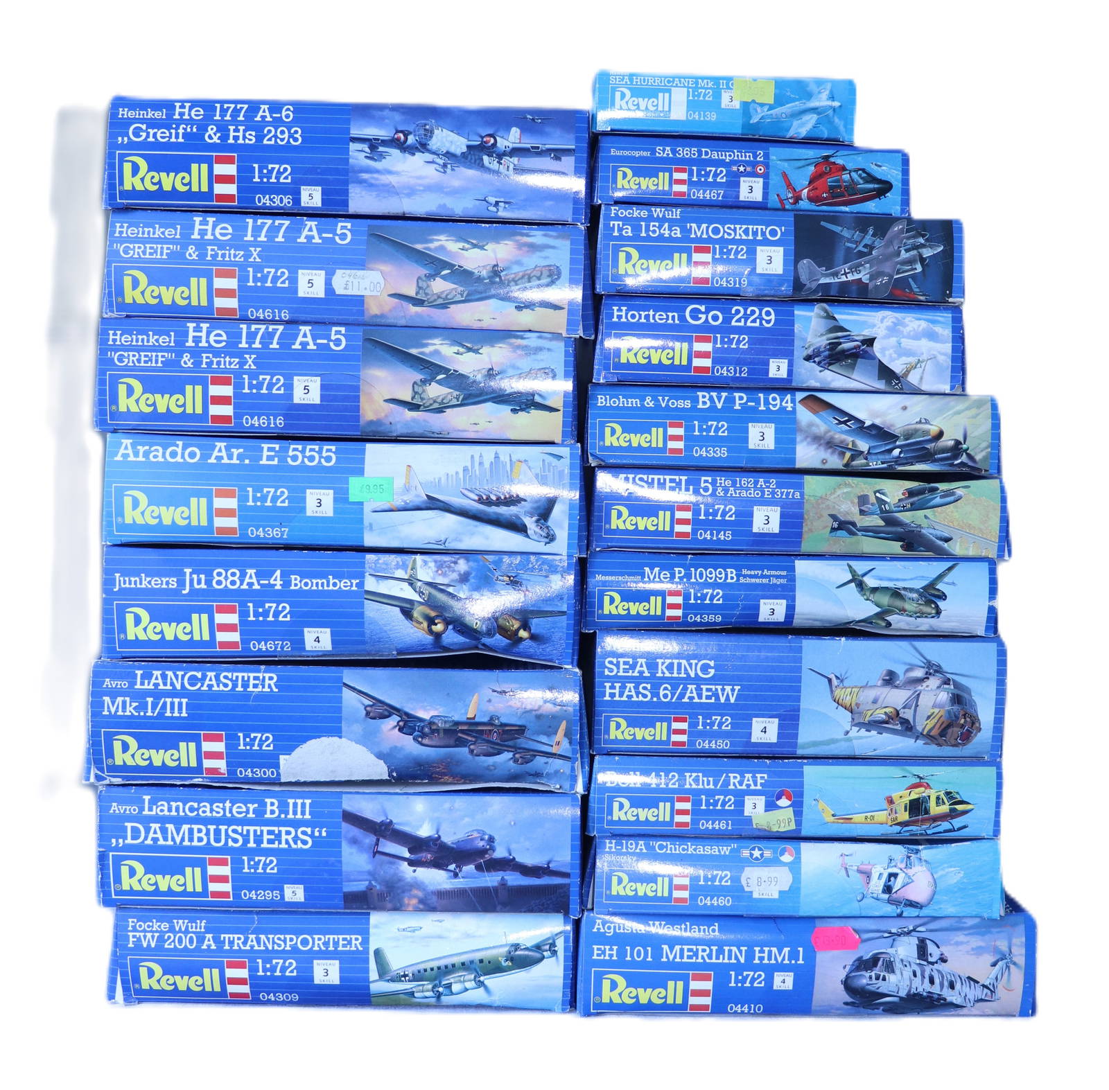 Collection Of Revell 1:72 Scale Plastic Model Aircraft Kits, Auction