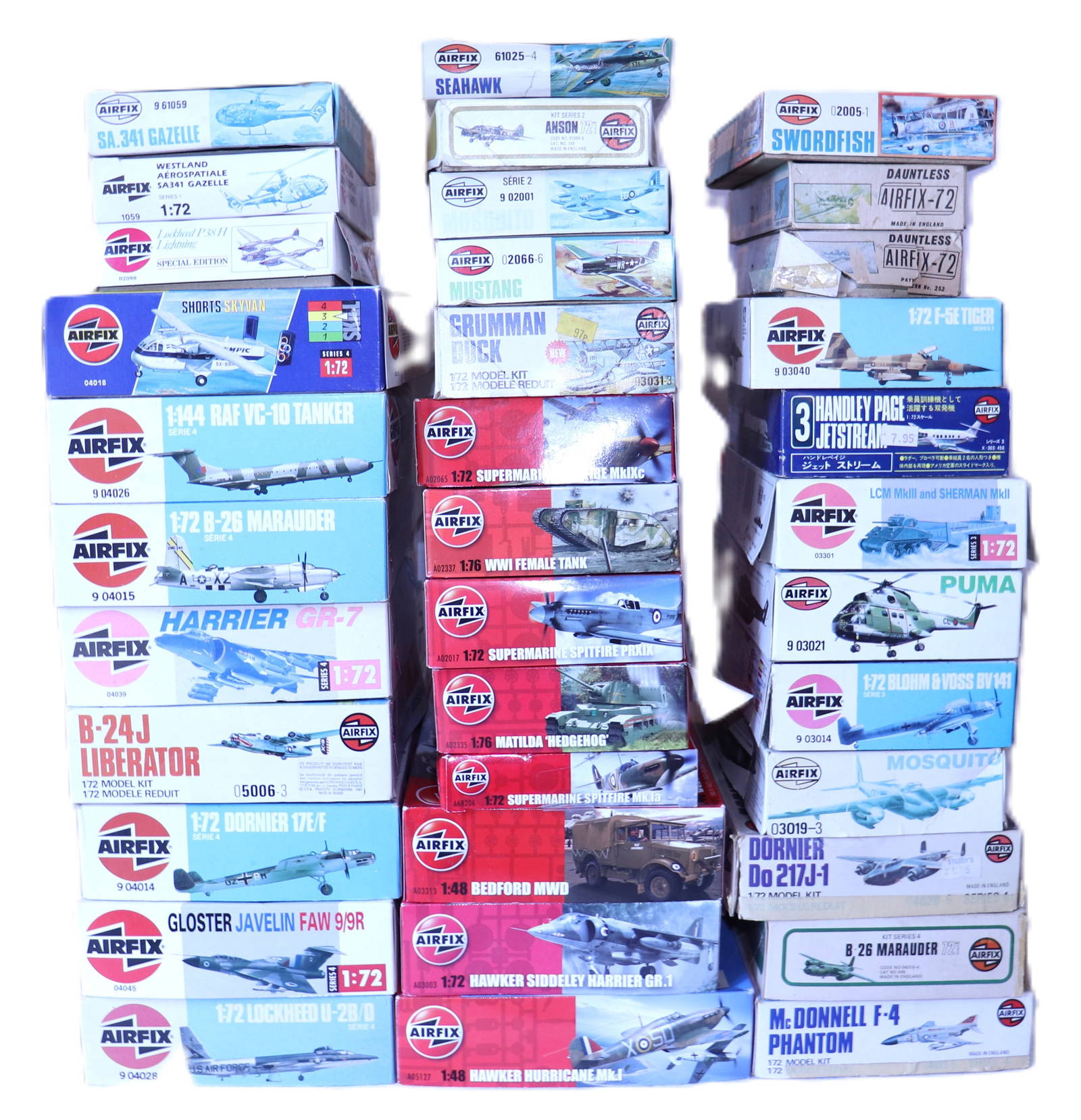Collection Of Thirty-six Airfix 1:72 Scale Plastic Model Aircraft Kits ...