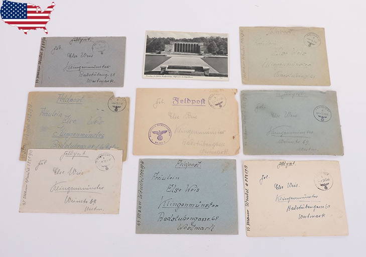 Grouping Of 8 Waffen Ss Feldpost Letters With Envelopes & A Waffen Ss ...