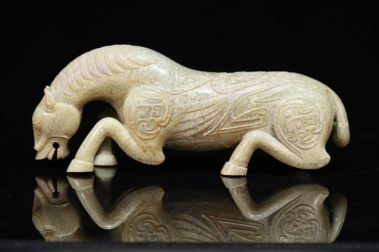 A Traditional White Jade Horse