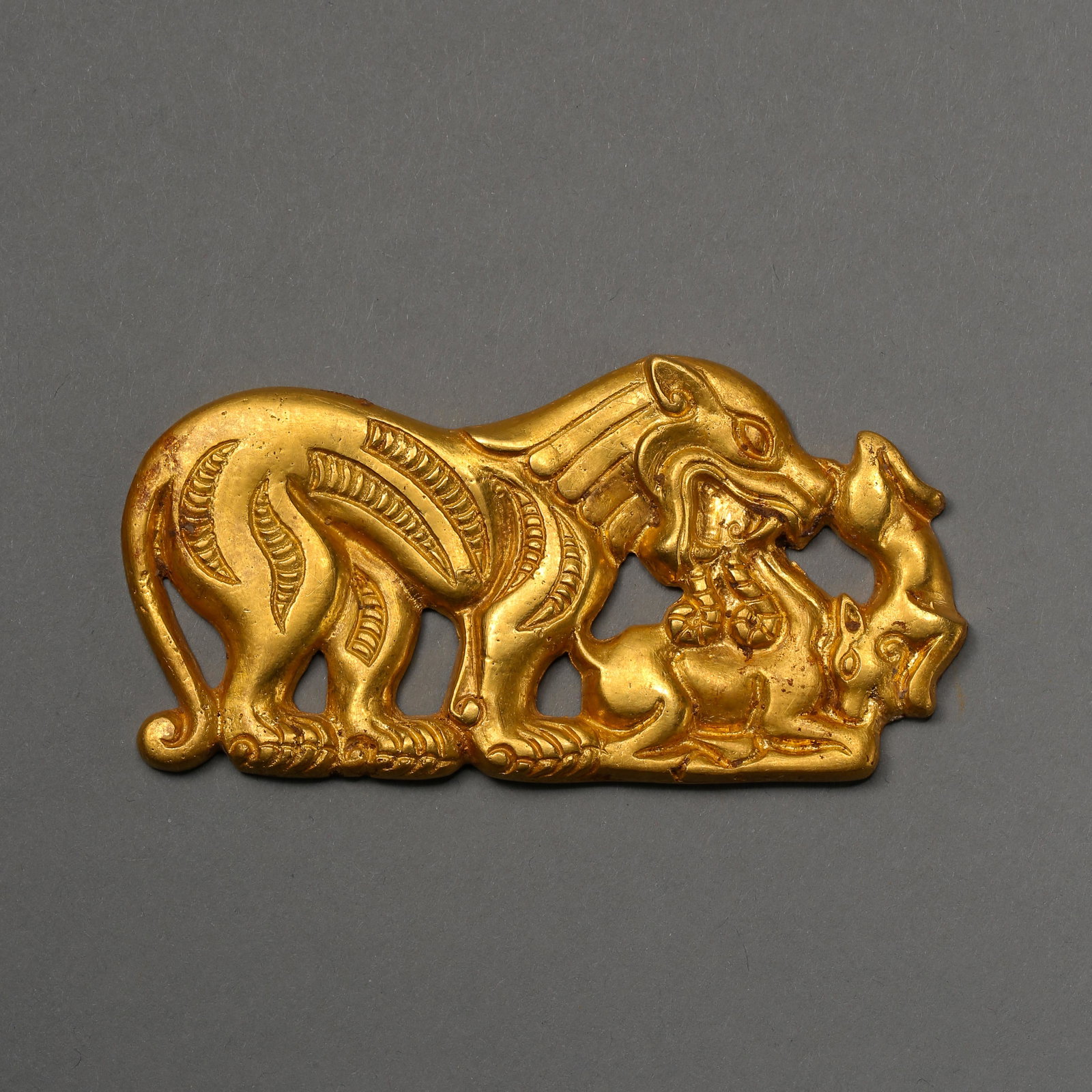 Chinese Huns Culture, Pure Gold Tiger Hunting
