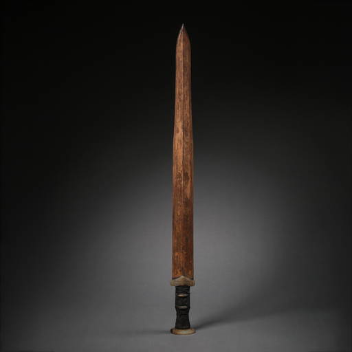 Chinese Han Dynasty Bronze Inscription Sword With Jade