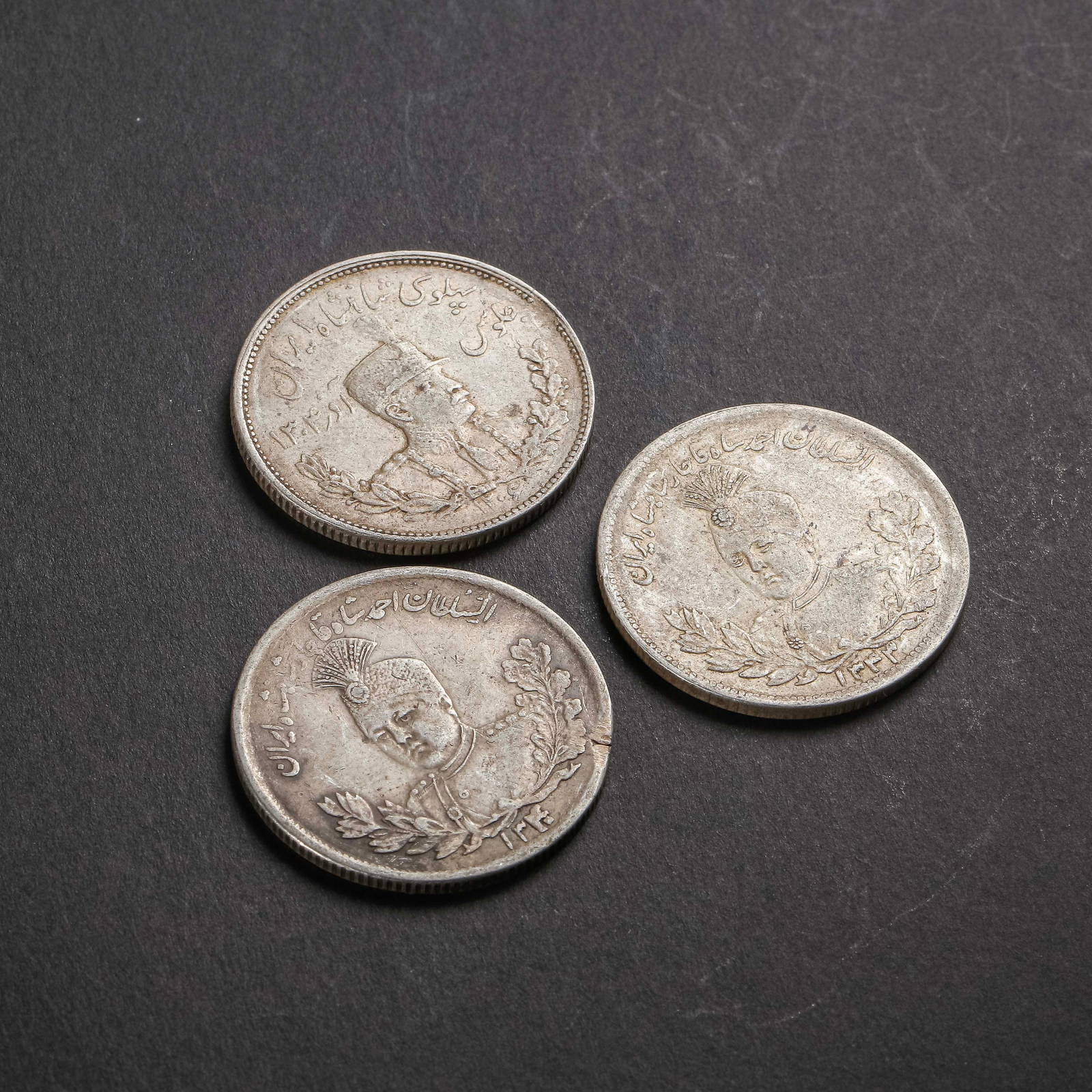 A Set Of Old Persian Silver Coins Auction