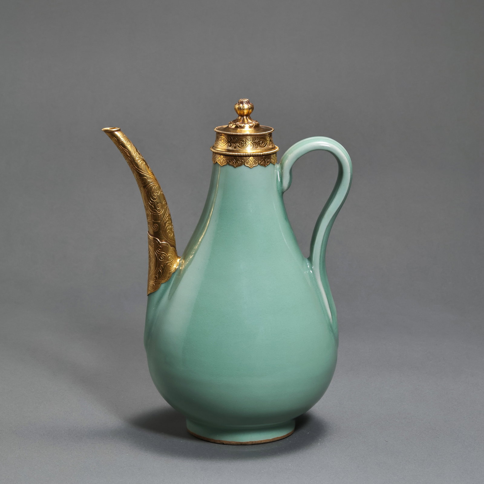 10-12century, Song Dynasty Celadon Gilded Ewer Auction