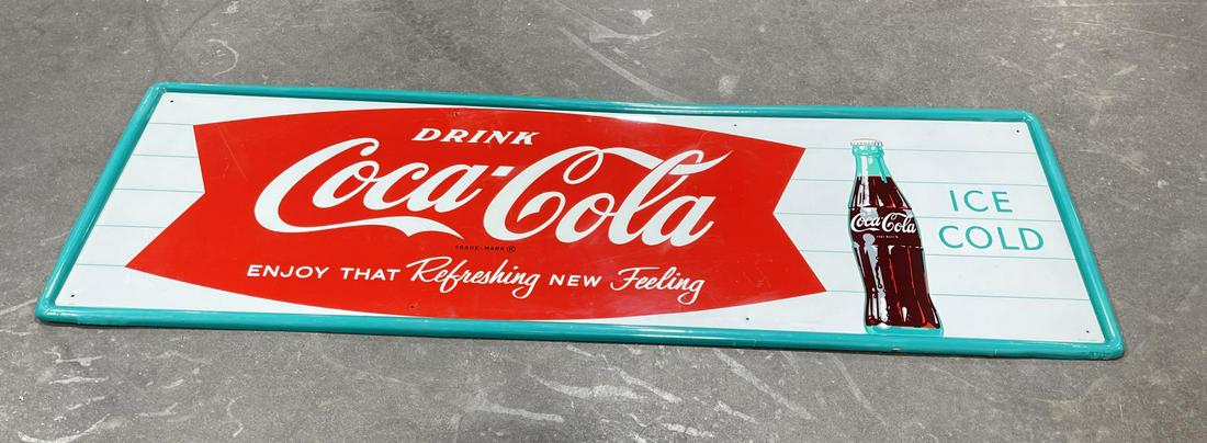 Original Vintage Coca Cola Coke Fishtail Sign