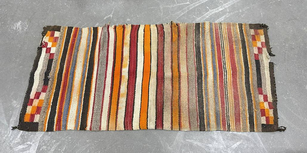 Antique Navajo Indian Saddle Blanket Rug