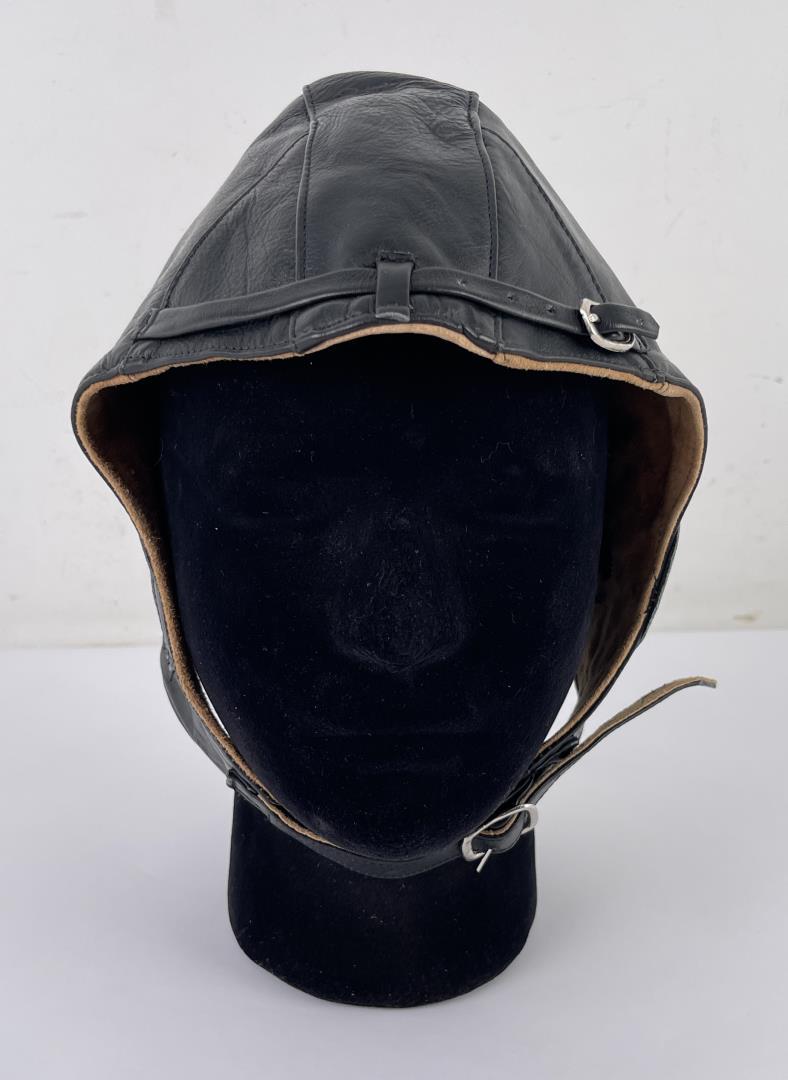 Leather Skull Cap Motorcycle Aviator