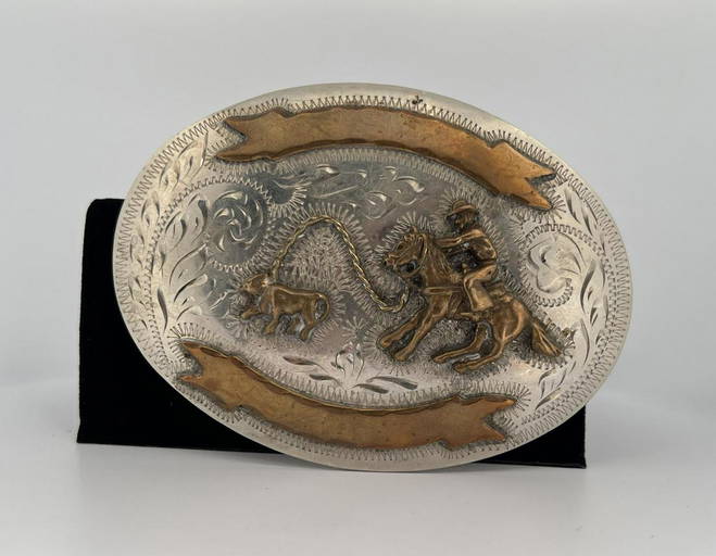 Calf Roping Rodeo Trophy Belt Buckle - Nov 26, 2022 | Davis Brothers ...