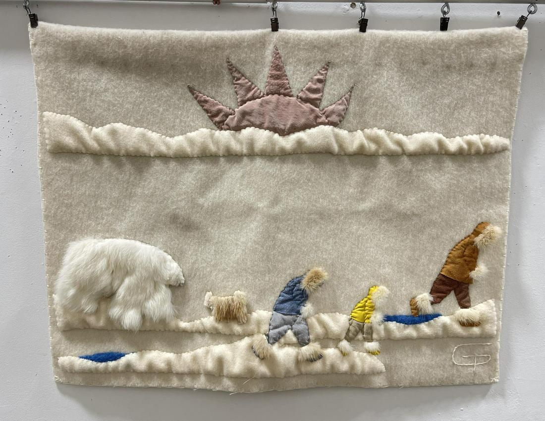 Alaskan Inuit Eskimo Wool Textile Wall Hanging