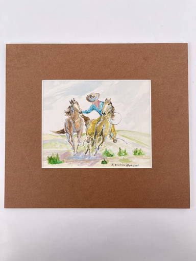 Edward Borein Watercolor Cowboy Painting