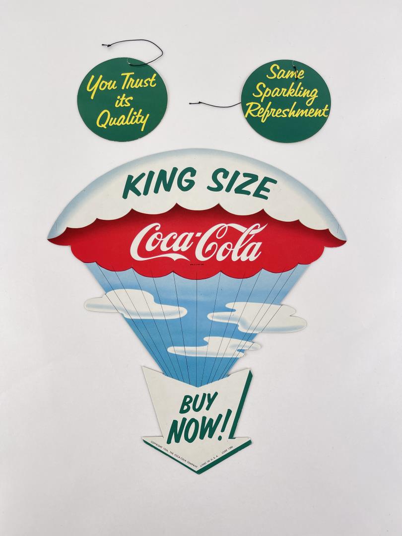 King Size Coca Cola Parachute Sign Mobile Display Auction