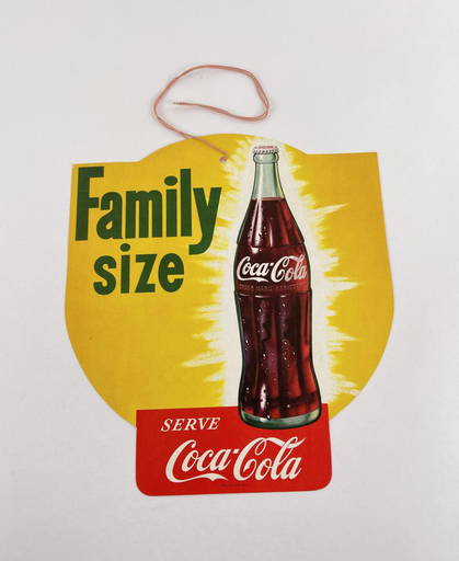Coca Cola Family Size Fan Pull Sign