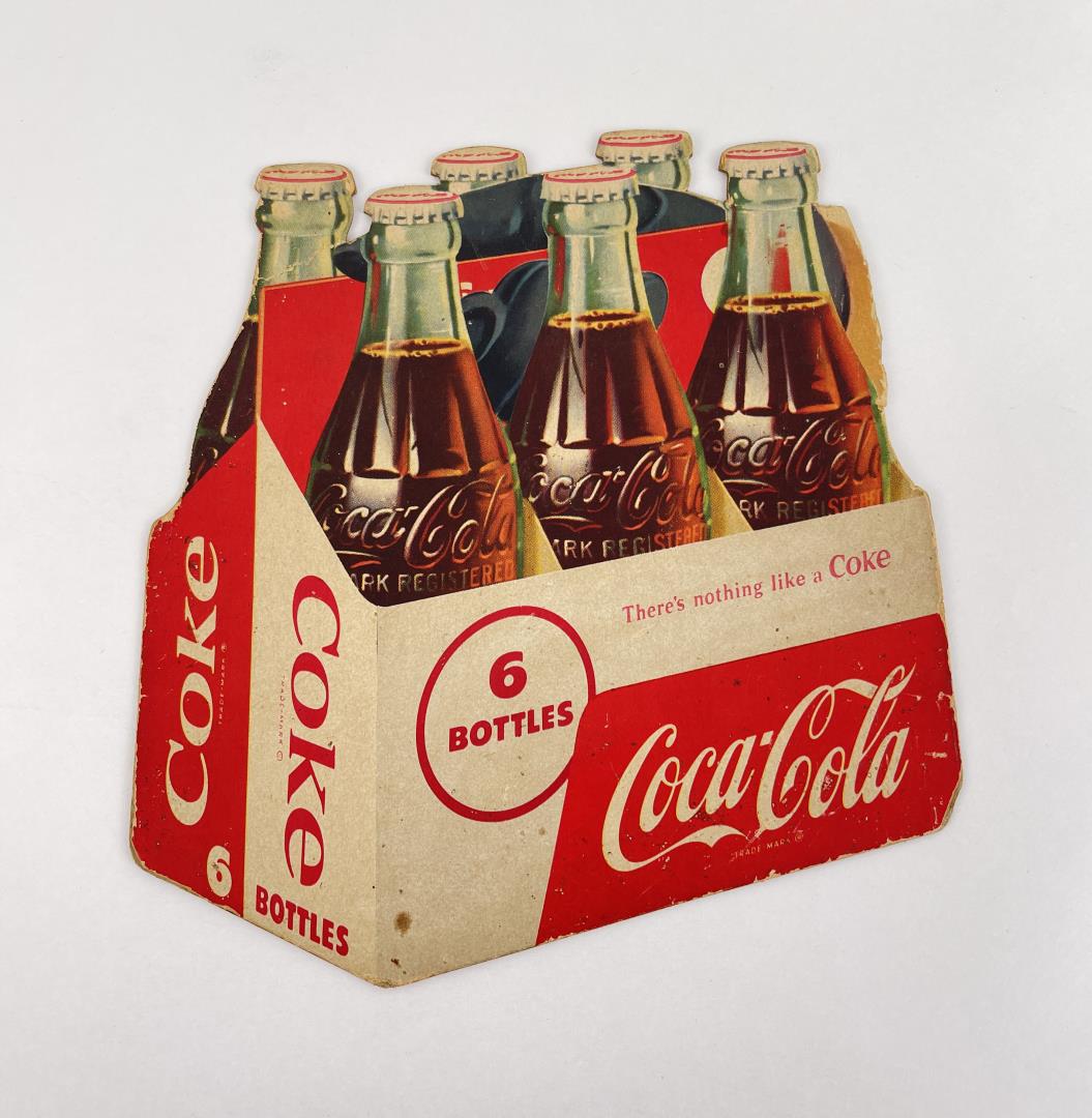 1950s Coca Cola Cardboard Carton Sign Auction