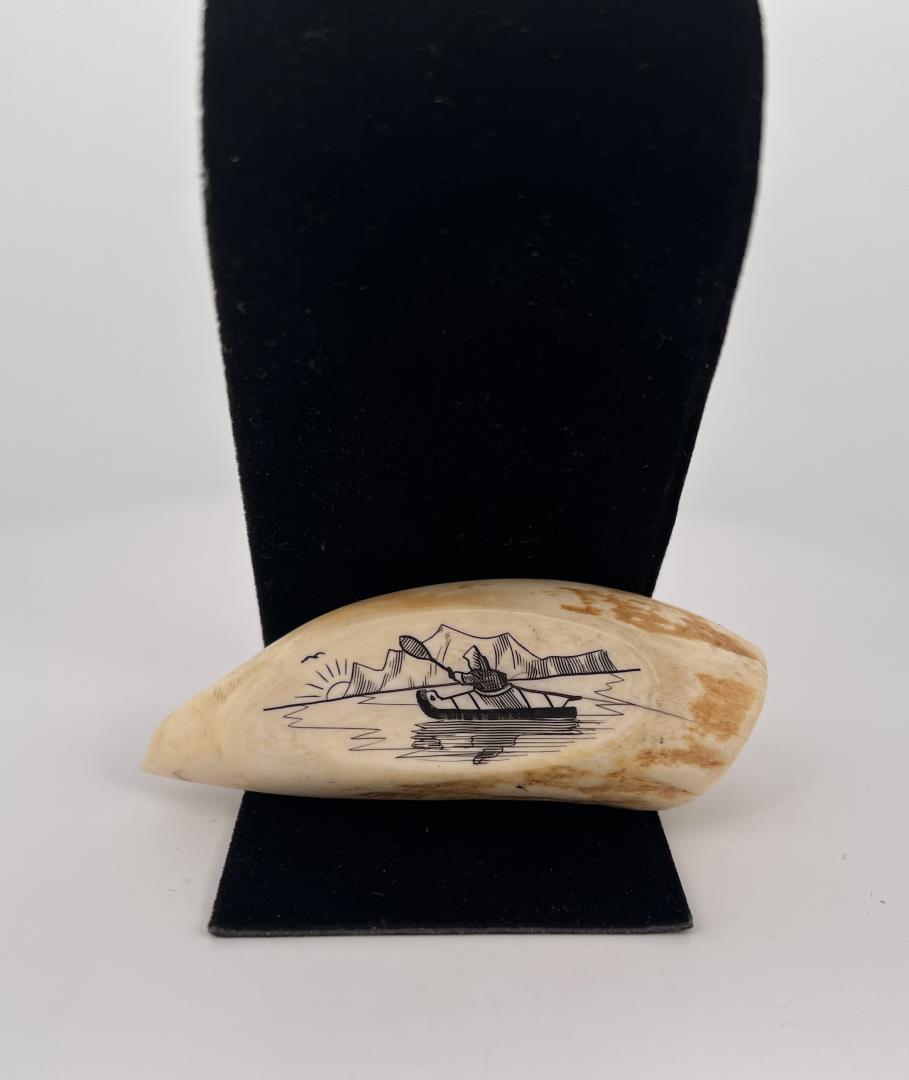 Scrimshaw Alaskan Inuit Eskimo Whale Tooth
