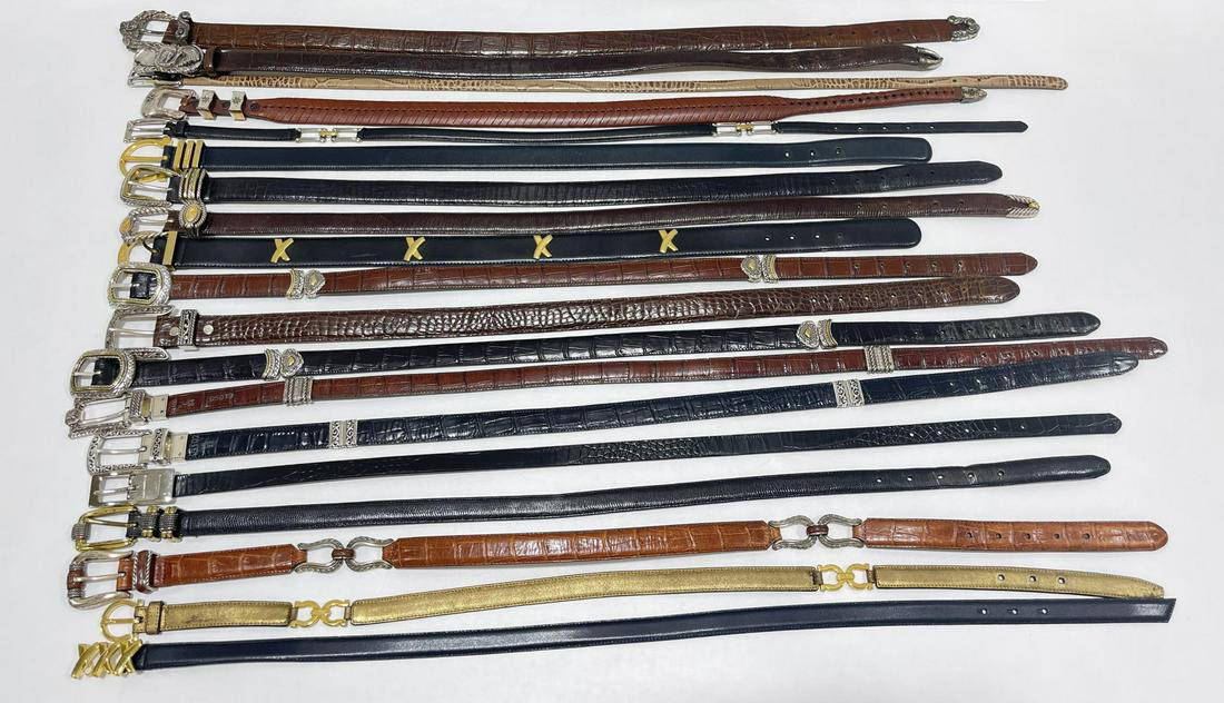Collection Of Designer Leather Belts Brighton Auction