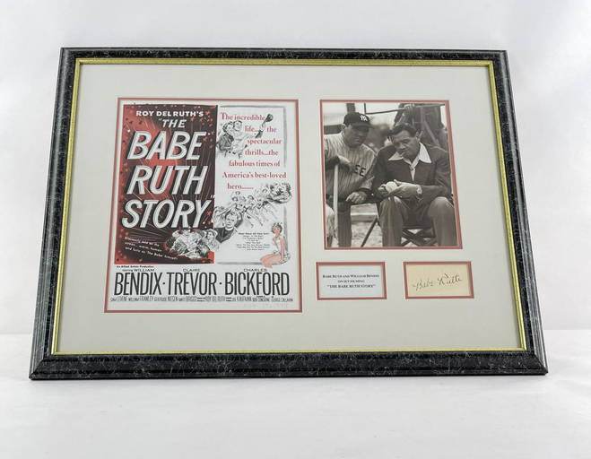 Babe Ruth Autograph And Movie Advertisement
