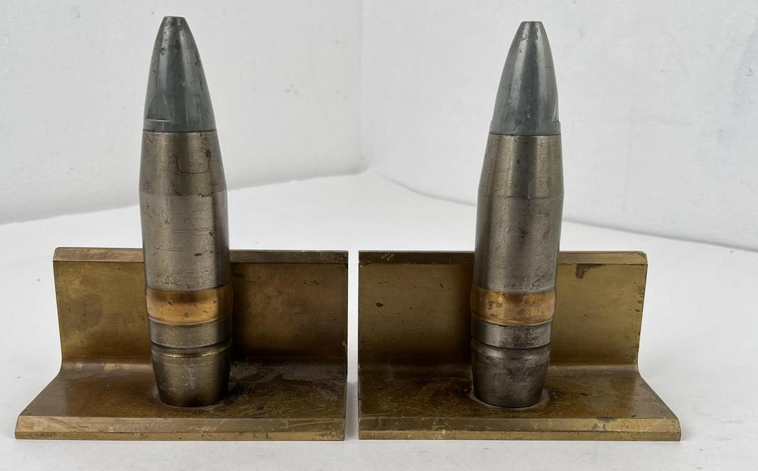 Ww2 40 Mm Trench Art Shell Bookends Auction