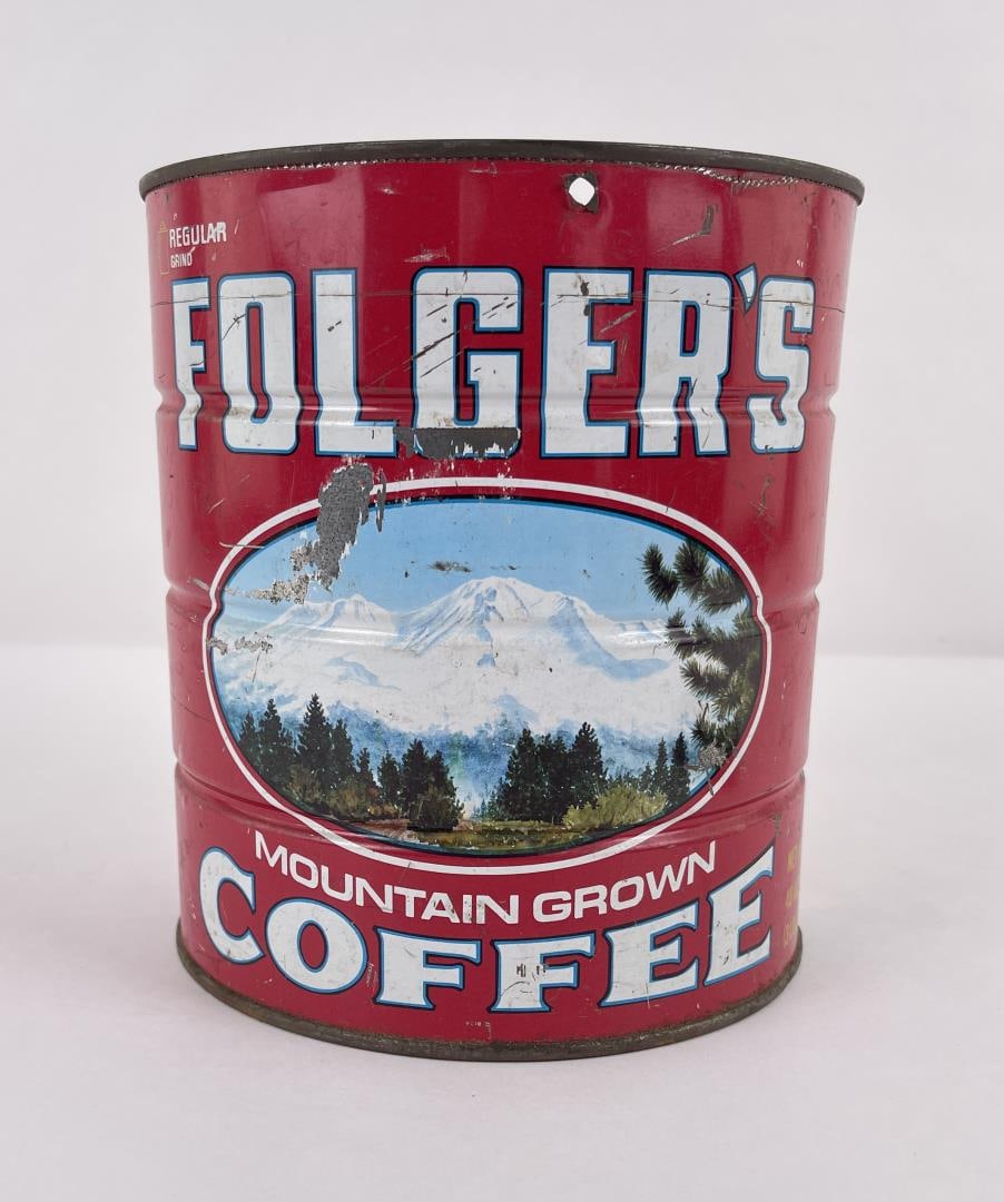 Folgers Mountain Grown Coffee Tin Can Auction