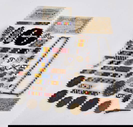 Collection Of Ww1 Wwi Ww2 Pins And Insignia