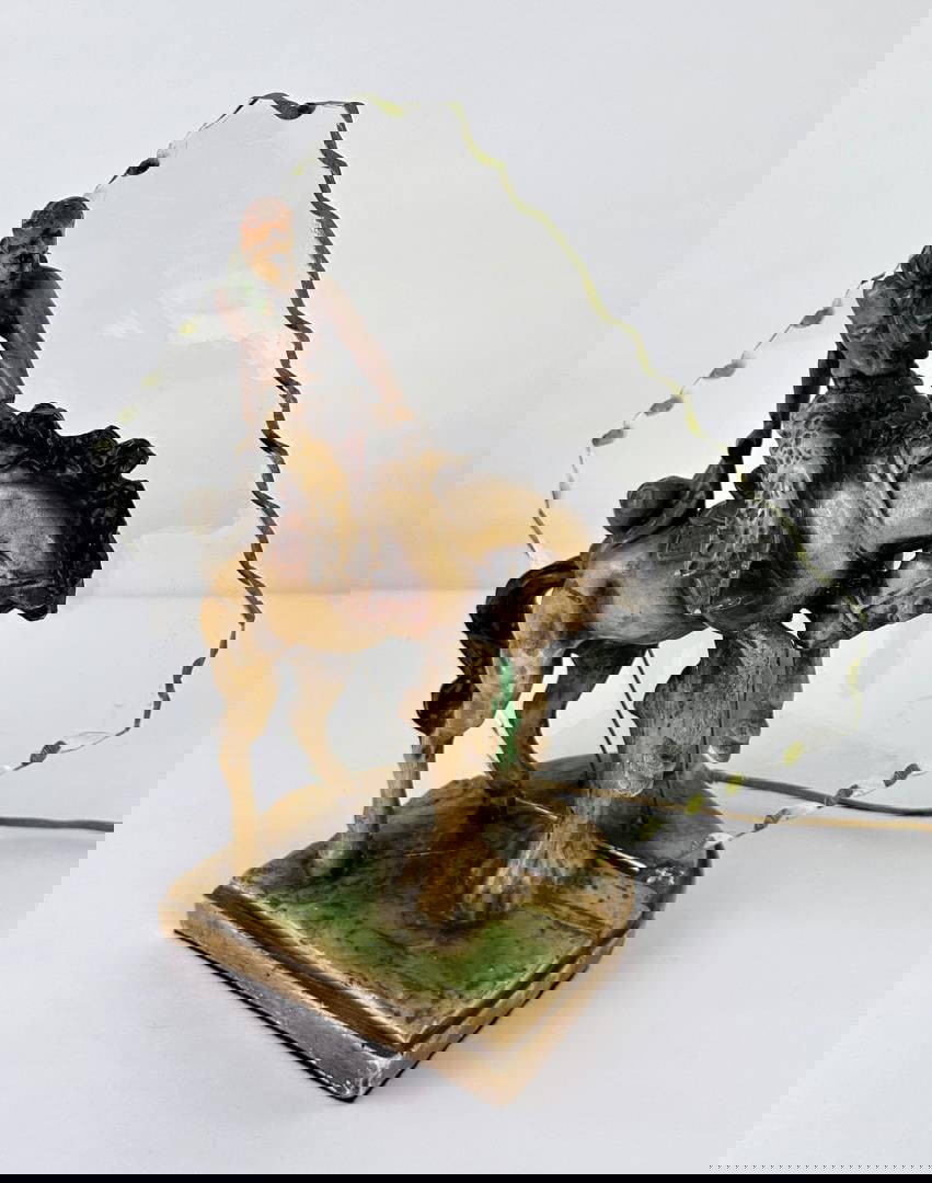 Antique Cowboy Bucking Bronco Lamp Auction