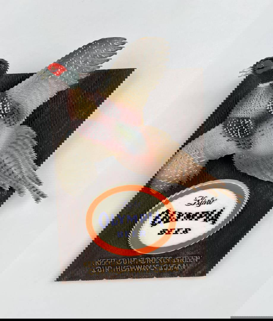 Olympia Light Beer Pheasant Sign Auction