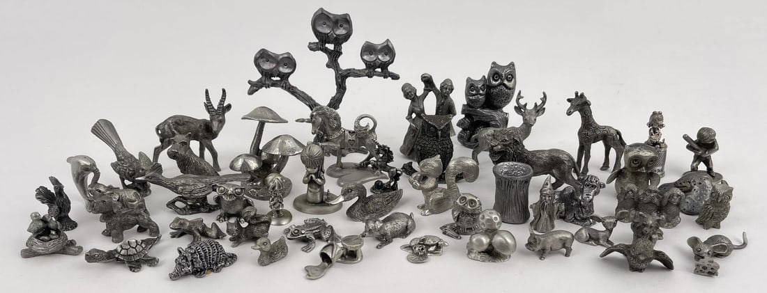 Collection Of Vintage Pewter Figures