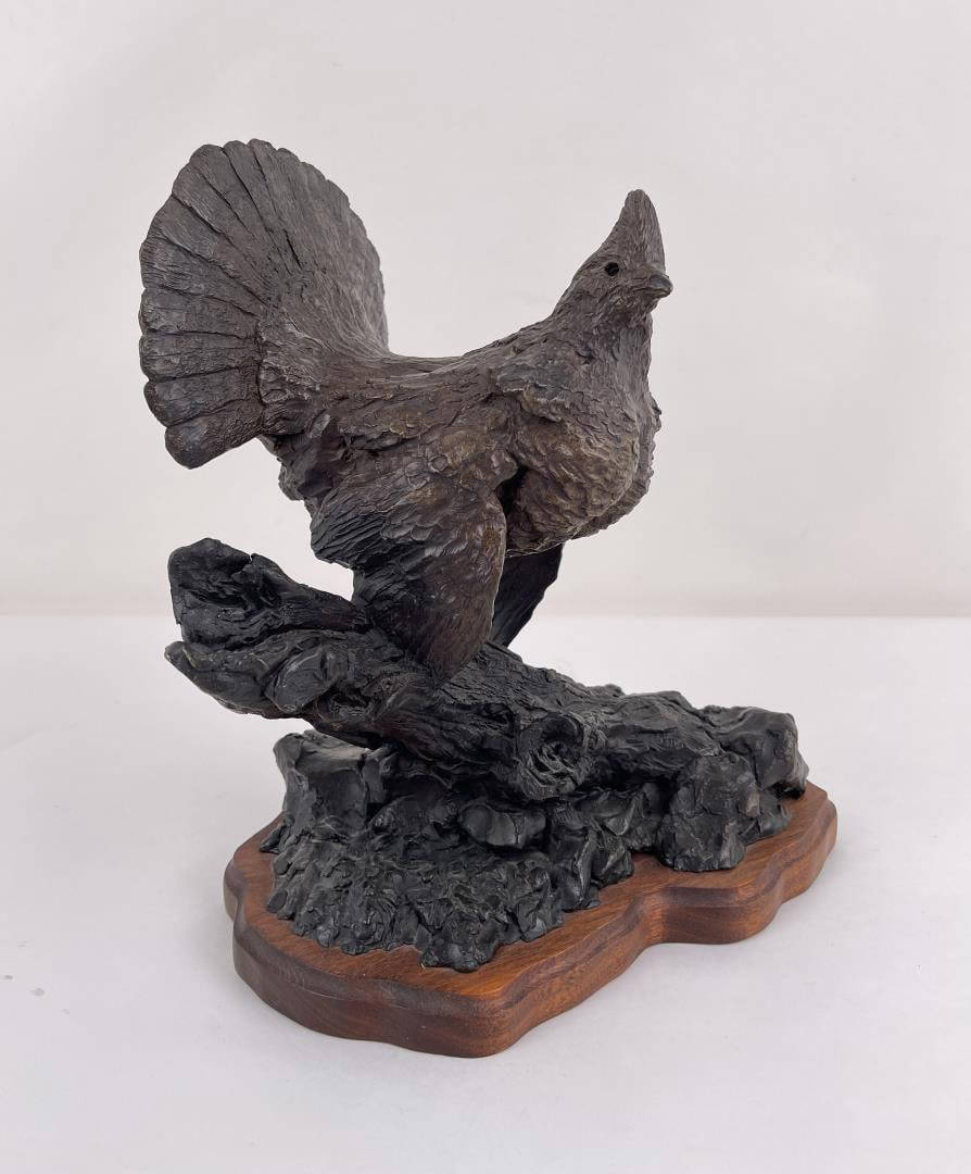 Joe Halko Ruffed Grouse Bronze Auction